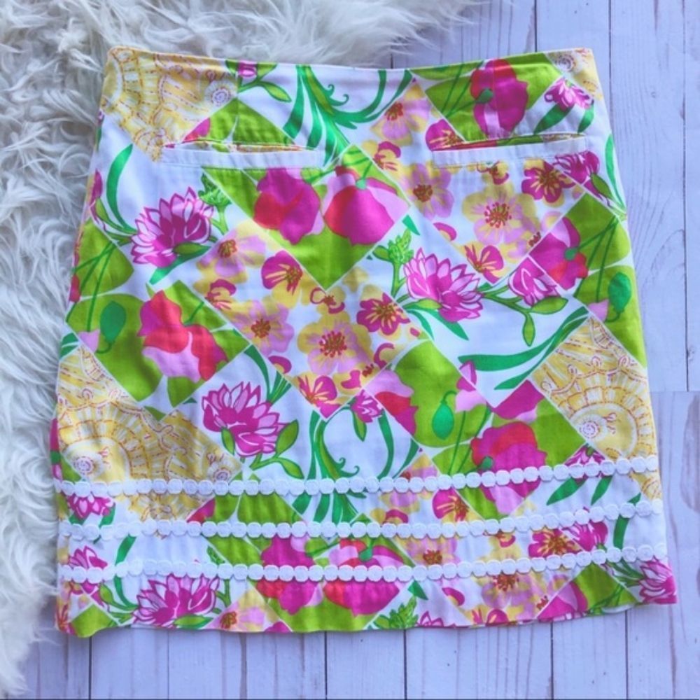 Lilly Pulitzer Roslyn Fields Forever Patchwork Skirt - Gem